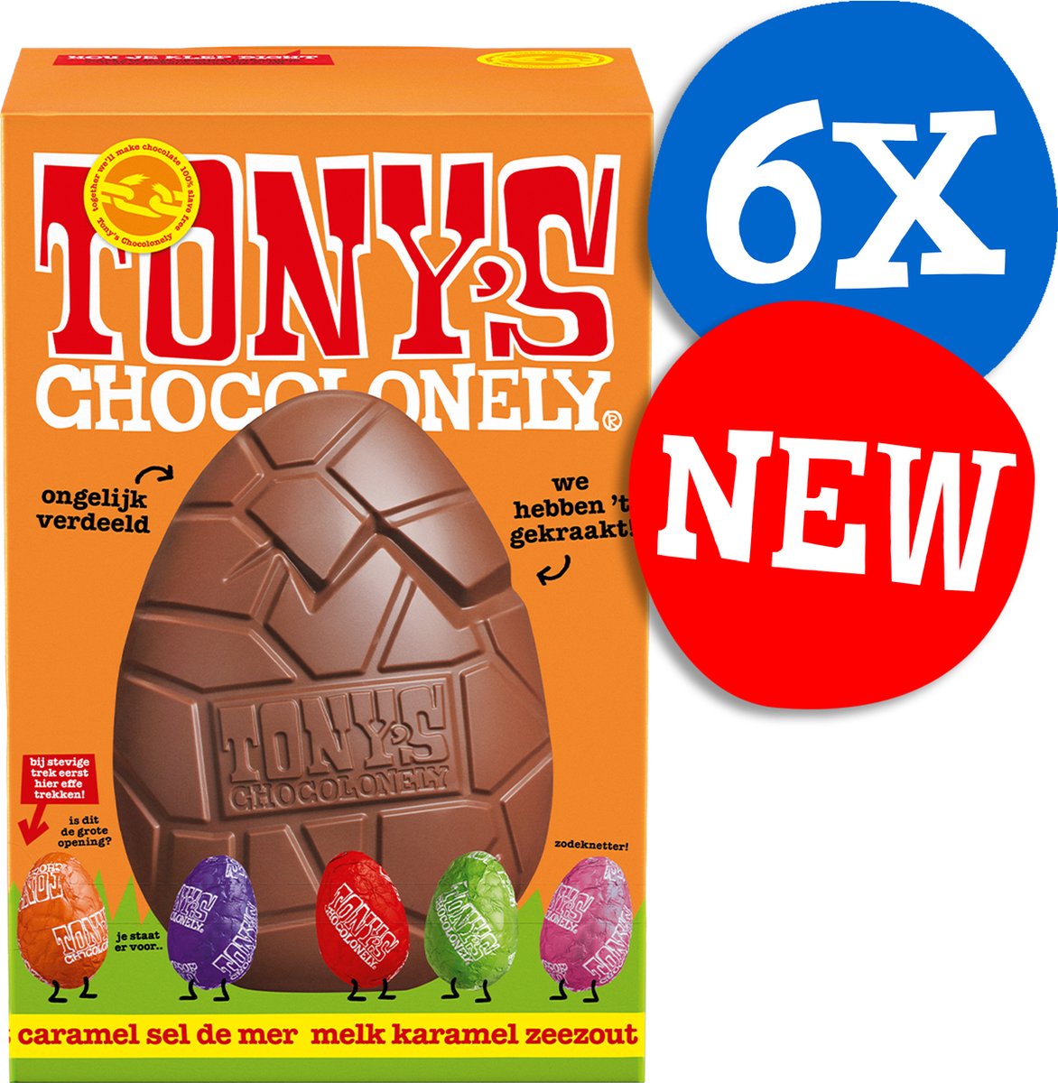 Tony's Chocolonely Chocolade Paasei Groot - Hol Ei met Melkchocolade en ...