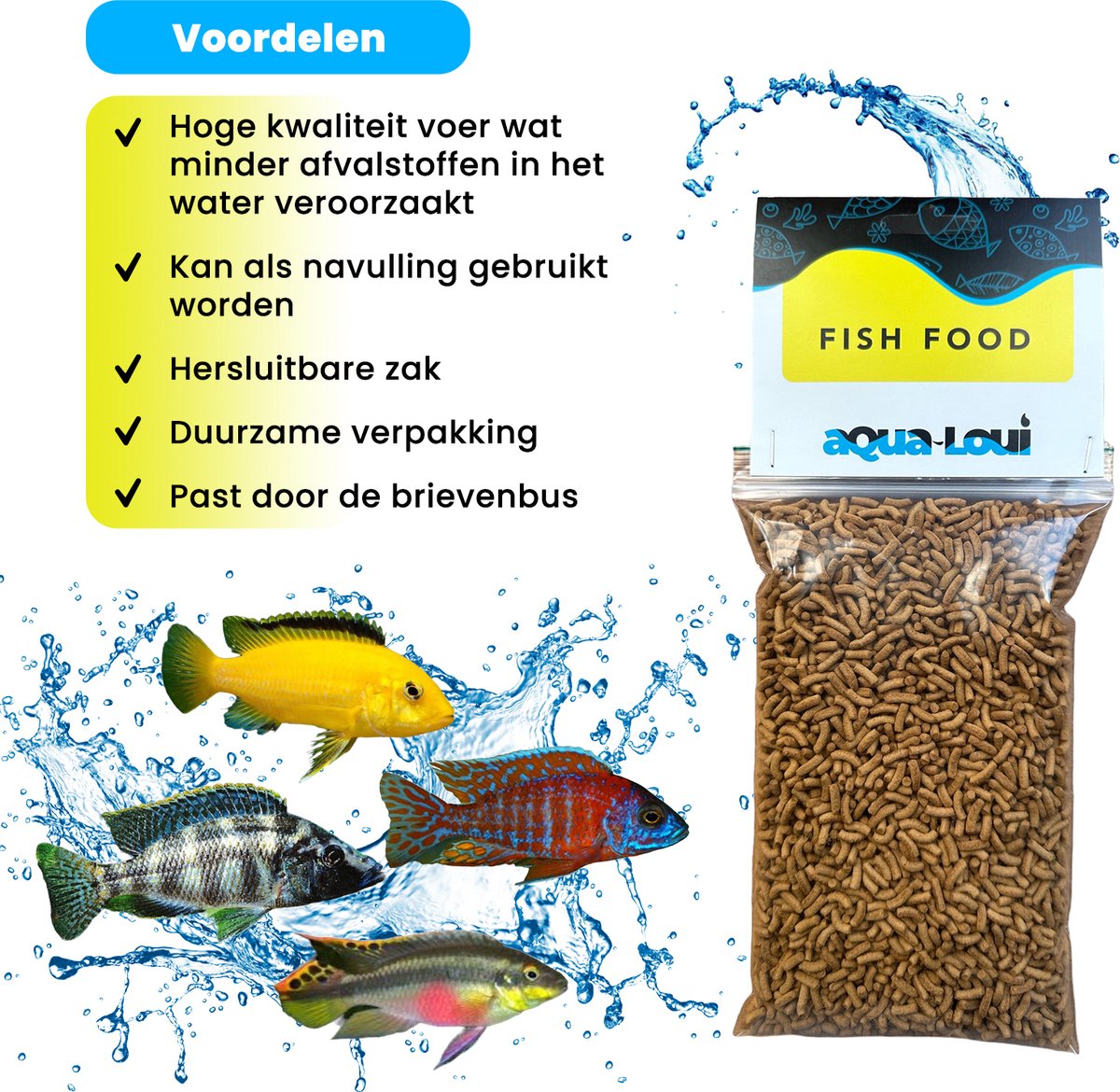 Aqua-Loui® - Visvoer - Tropisch Vissenvoer – Drijvende Sticks - Visvoer ...