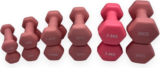 Padisport Dumbells Roze 0.5 T/m 3 Kg - Dumbells 3 Kg - Gewichten Set ...