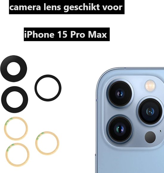 Camera Lens voor iPhone 15 pro Max set van 3 - Back camera lens cover ...