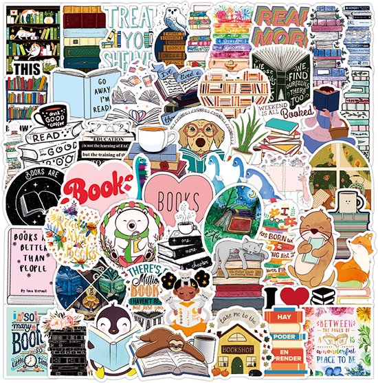 Boeken | Books | 50 stuks | Laptop Stickers | Bullet Journal Stickers ...