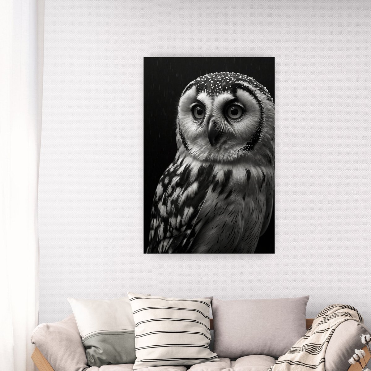 Uil in de regen poster - Uil poster - Poster zwart wit - Wanddecoratie ...