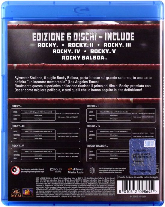 Rocky [6xBlu-Ray] (Blu-ray), Burt Young | Dvd's | bol