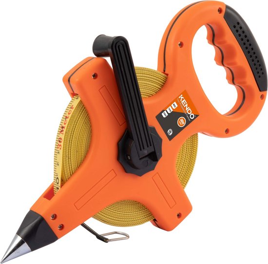Kendo - Rolmeter - Fiberglas - 50 m met abs behuizing - Open rolmaat ...