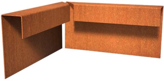 Cortenstaal U-profiel 50 opsluitband hoekstuk | bol