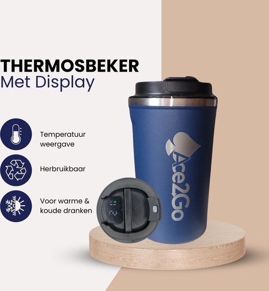Thermosbeker Zwart 510 ML - Thermosbeker met Display - Smart ...