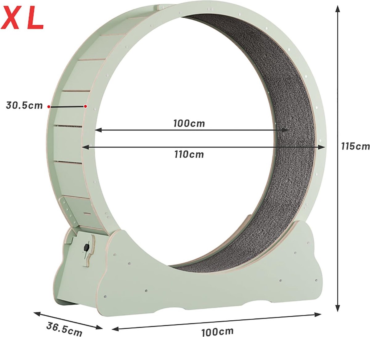Loopwiel kat - Katten loopwiel - Looprad kat - Kattenwiel - Looprad - Lichtgroen | bol