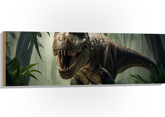 Hout - Dinosaurus - Dier - Bos - Bomen - Planten - 120x40 cm - 9 mm dik ...