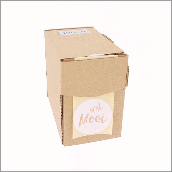 Sticker - "Wat Mooi" - Etiketten - 40mm Rond - Wit/Rosé - 250 Stuks | bol