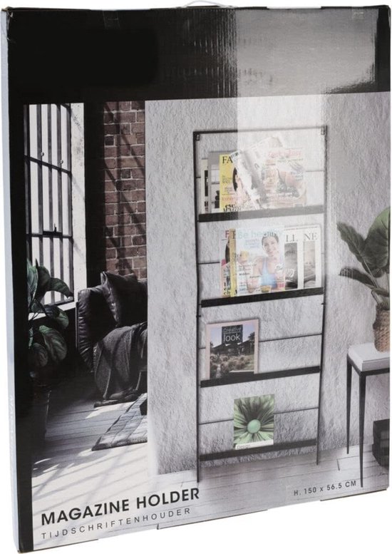 Magazijnhouder van metaal in zwart - 150 cm - magazijnstandaard met 4 ...