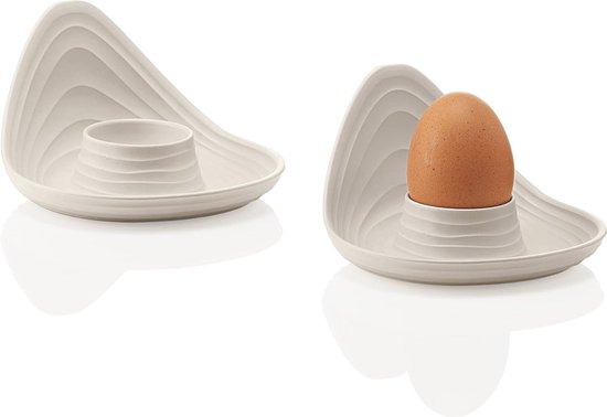 Set van 2 eierdopjes melkwit 12,3 x 12 x H7,3 | bol