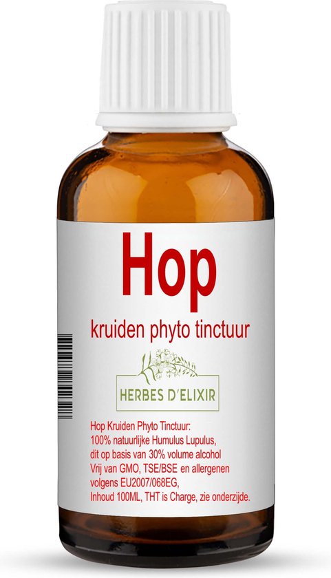 Herbes D'elixir Hop Tinctuur - 100 ml - Ondersteunt de nachtrust - 100% Natuurlijk | bol