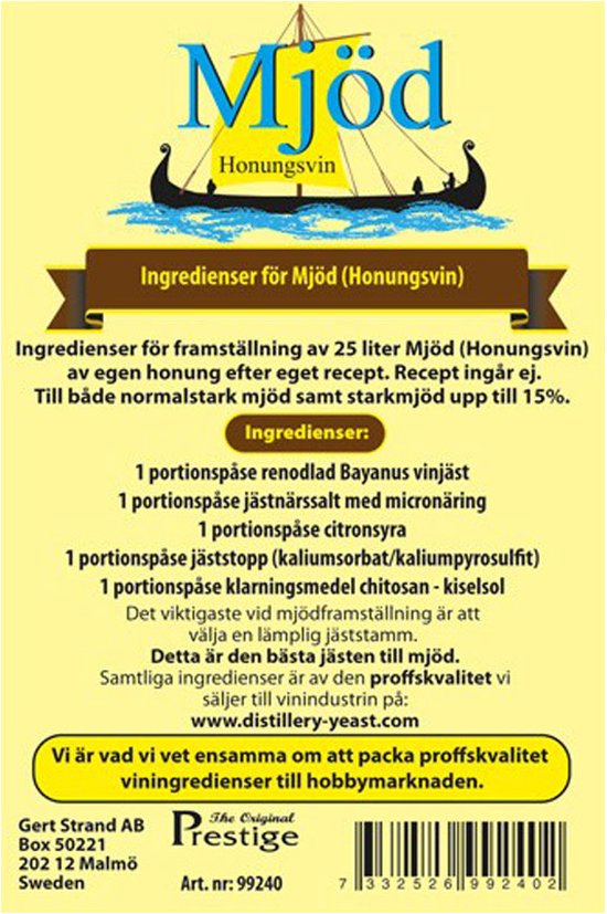 Prestige - Gist pakket voor Mede / Honingwijn | bol