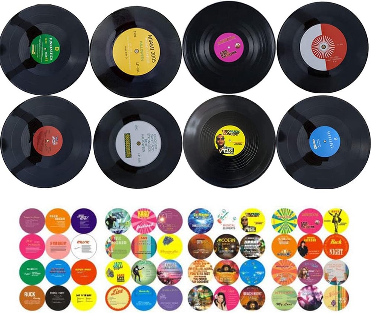 8 stuks vinylplaten, wanddecoratie, vinylplaten, decoratie, muur, vinyl ...