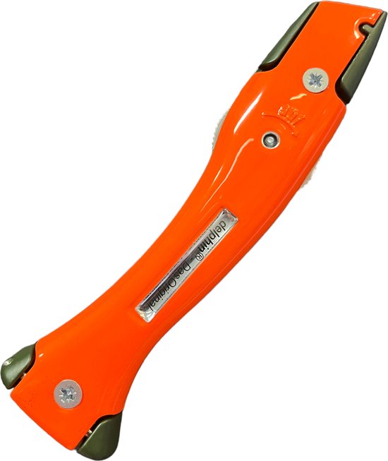 Delphin-03 Club Edition mes olijfgroen-signal oranje inclusief houder ...