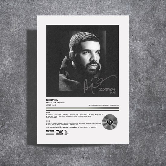 Drake - Metalen Poster 30x40cm - Scorpion - album cover | bol