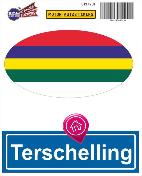 Jerma - Terschelling - Auto - Sticker - set 2 - Ovaal 13x7 cm ...