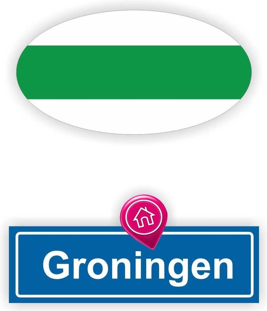 Groningen stadsvlag auto stickers set 2 stuks. | bol