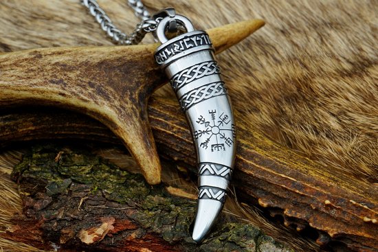 [Two Ravens] Viking Ketting - Drinkhoorn Hanger - Viking kompas ...