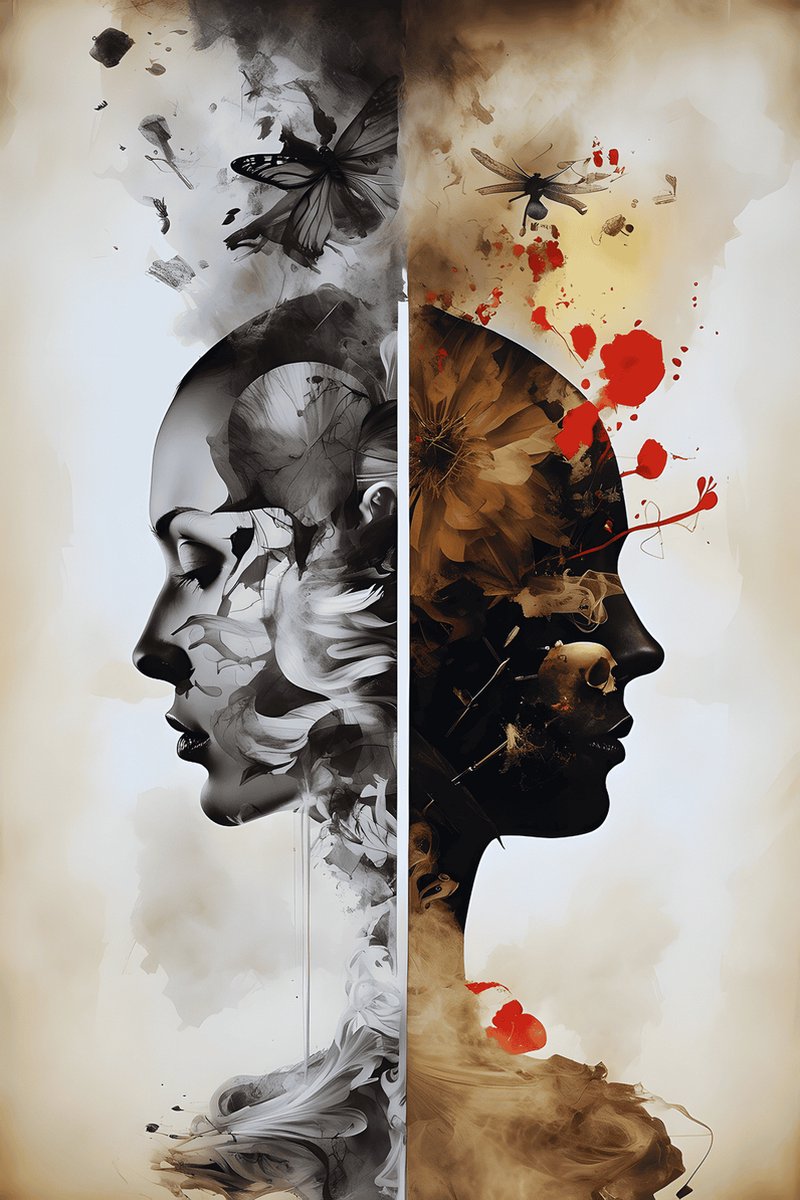 Abstracte Poster | Splitsing | Gespleten Gedachten Poster | 61x91cm ...