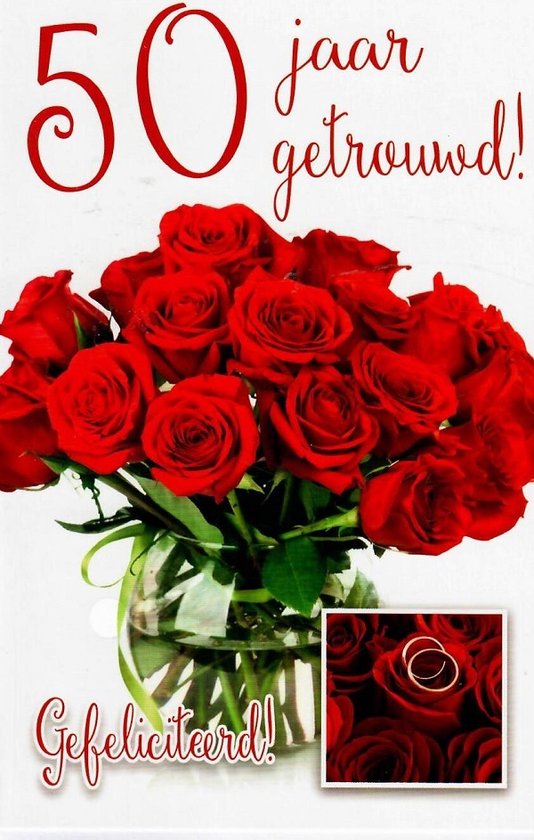 50 jaar getrouwd! Van harte gefeliciteerd! Een bijzondere kaart met trouwringen en een... | bol