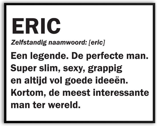 Eric Woordenboek Fotolijst met glas 30 x 40 cm - Prachtige kwaliteit ...