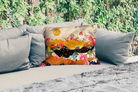 Buitenkussens - Tuin - Goud - Bloemen - Print - Abstract - Landschap ...