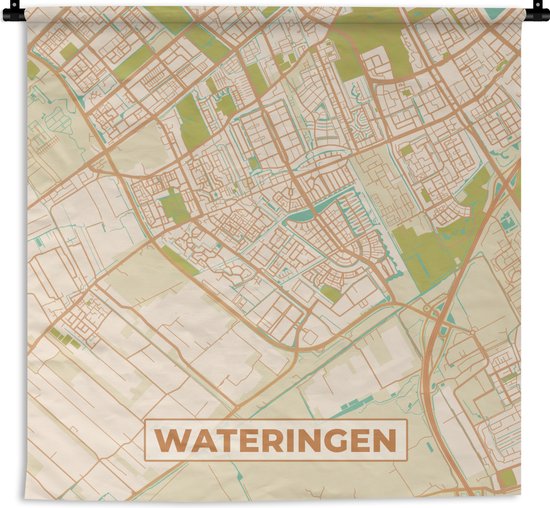 Wandkleed - Wanddoek - Wateringen - Plattegrond - Kaart - Stadskaart ...