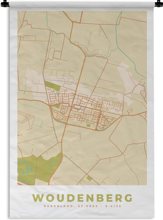 Wandkleed - Wanddoek - Kaart - Plattegrond - Woudenberg - Stadskaart ...