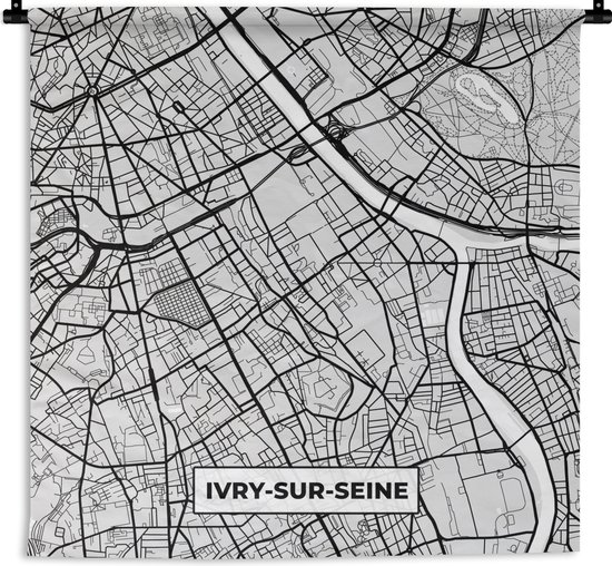 Wandkleed - Wanddoek - Plattegrond - Ivry-sur-Seine - Stadskaart ...