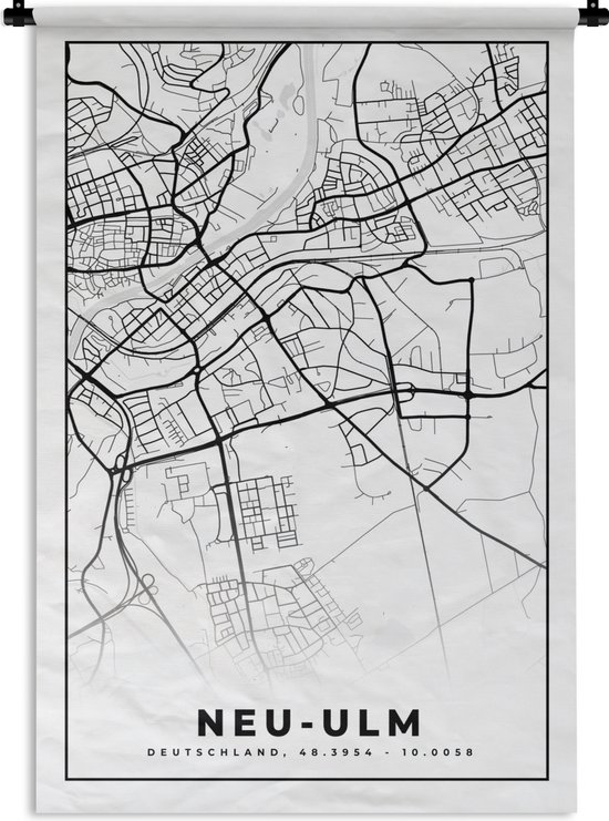 Wandkleed - Wanddoek - Plattegrond - Kaart - Neu-Ulm - Stadskaart ...