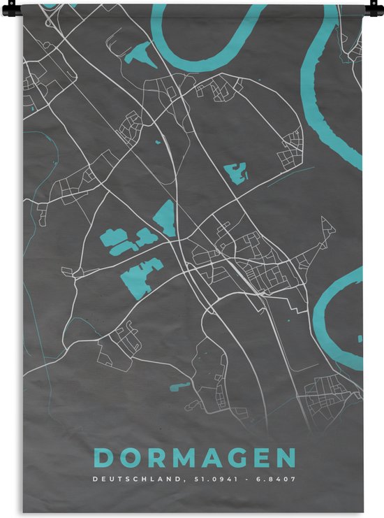 Wandkleed - Wanddoek - Stadskaart – Dormagen – Duitsland – Plattegrond ...