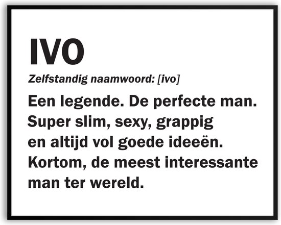 Ivo Woordenboek Fotolijst met glas 40 x 50 cm - Prachtige kwaliteit ...