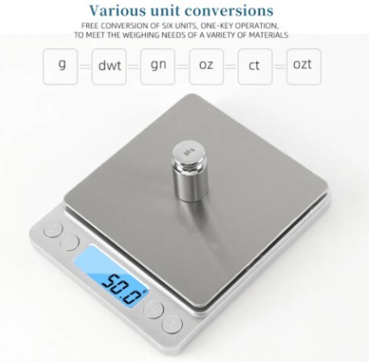 Digitale mini precisie keukenweegschaal - 0,01 tot 500 gram - pocket scale op batterij... | bol