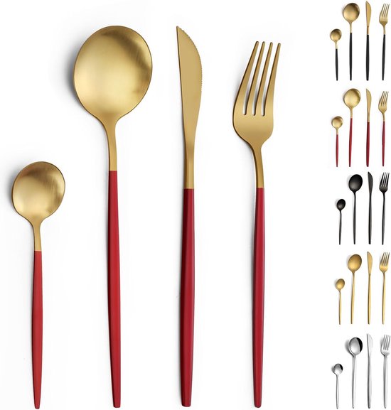 bestekset, 24-delige bestekset 6 personen, roestvrijstalen bestekset ...