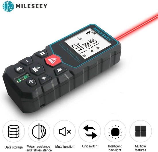 West Afstandsmeter laser - Laser meetlint - Hoeken en volume berekenen ...