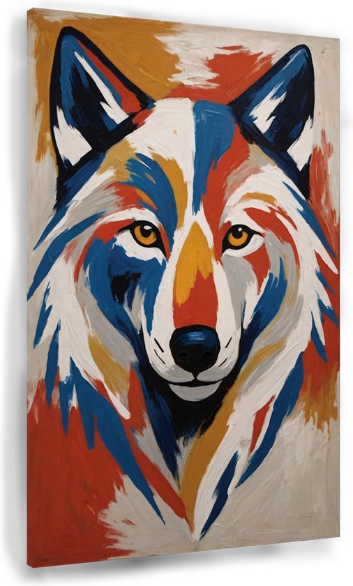 Wolf - Slaapkamer schilderij - Schilderij modern - Wanddecoratie landelijk -... | bol