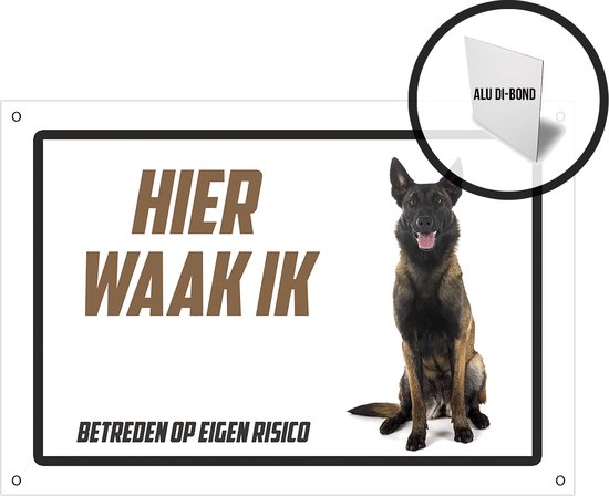 Waakbord/ bord alu di-bond | "Hier waak ik" | 30 x 20 cm | Mechelse ...