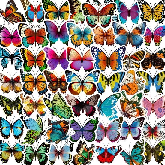 Vlinder Stickers 50 Stuks | Dieren Stickers | Butterfly | Vlinders ...