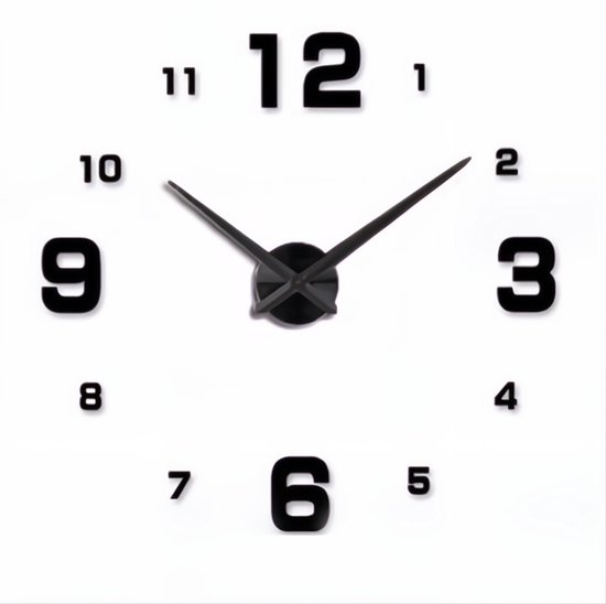 FMF - Wandklok - Zwart M - Industrieel Design - 2D Klok met Moderne ...