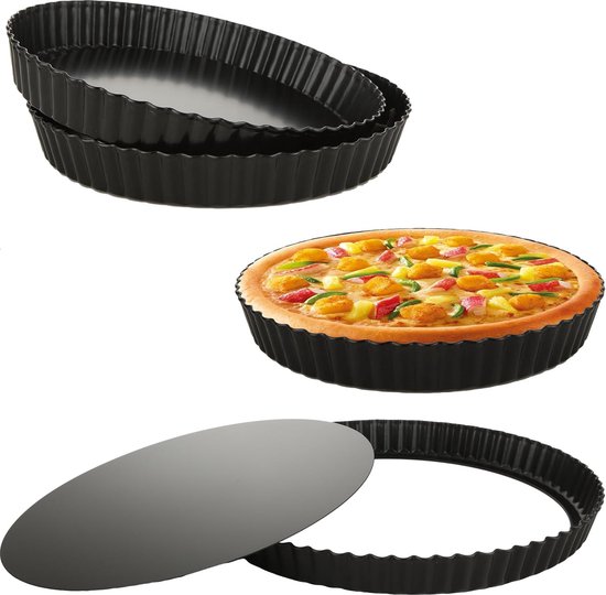 4 stuks taartvorm met hefbodem, 20 cm en 28 cm, quichevorm, ronde ...