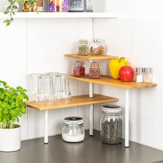 Houten Plank Wandmontage - Hoekrek Display Decor - Hoekplank - Zwevende ...