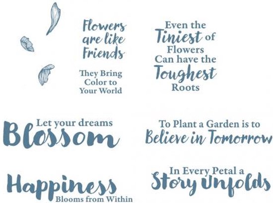 Floral Sentiments Acrylic Photopolymer Stamp Set 10pc | bol