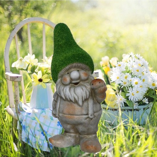 Gerimport tuinkabouter beeldje - Dwarf Barry - Polystone - grasgroene ...