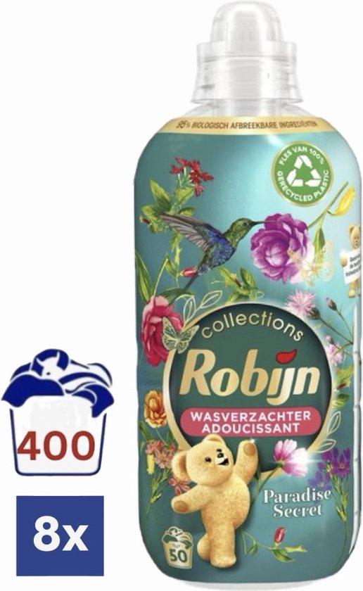 Robijn Wasverzachter Paradise Secret - 8 x 1,25 liter - 400 Wasbeurten ...