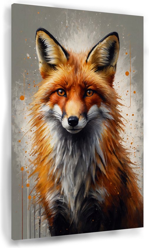 Vos portret - Vossen schilderijen canvas - Schilderij op canvas dieren ...