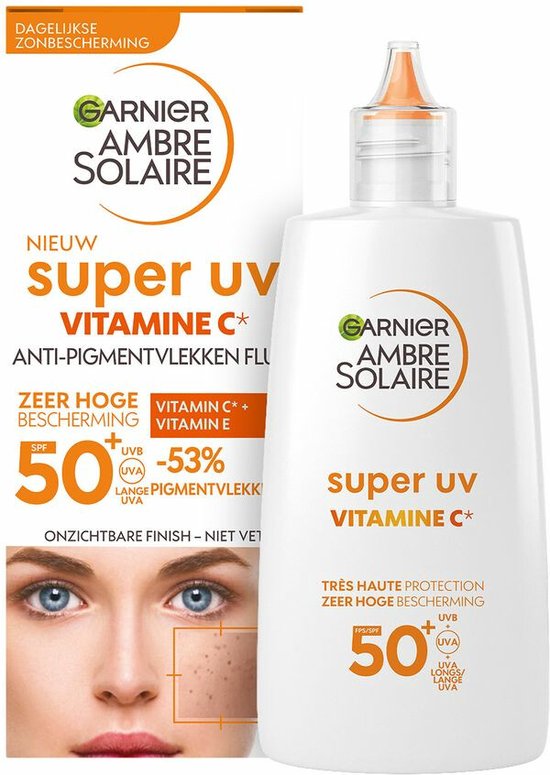 Garnier Ambre Solaire Super UV Vitamine C* Anti-Pigmentvlekken Fluid SPF50+ -... | bol