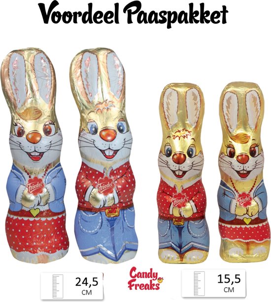 Candy freaks voordeel paas pakket - Chocolade paashazen - 2 x 60 gram ...