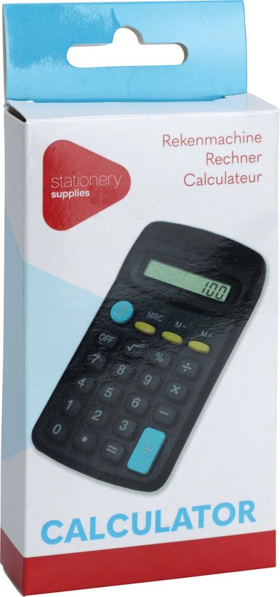 Rekenmachine - zwart - 6 x 12 cm - voor school of kantoor | bol