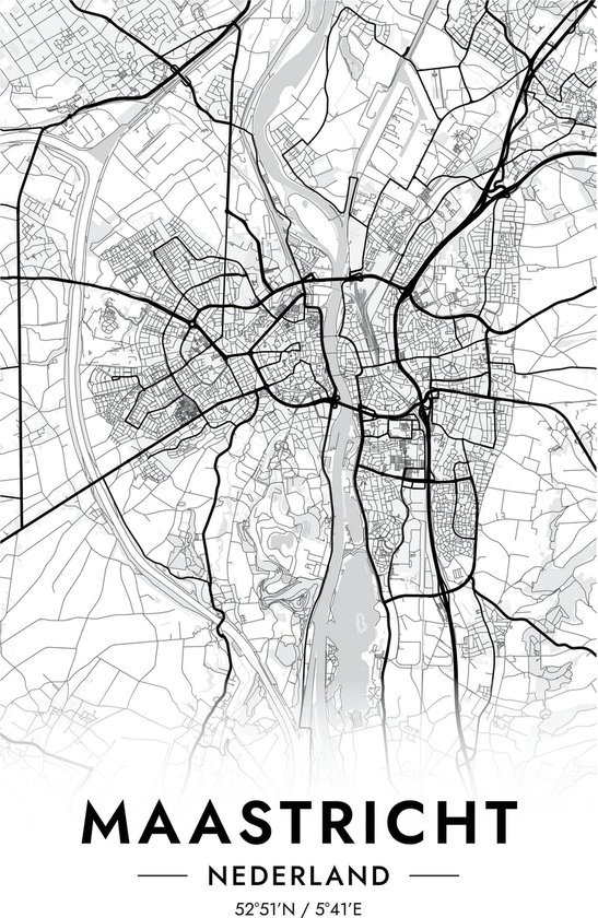 Maastricht Poster Wit | Maastricht Map | Kaart van Maastricht ...